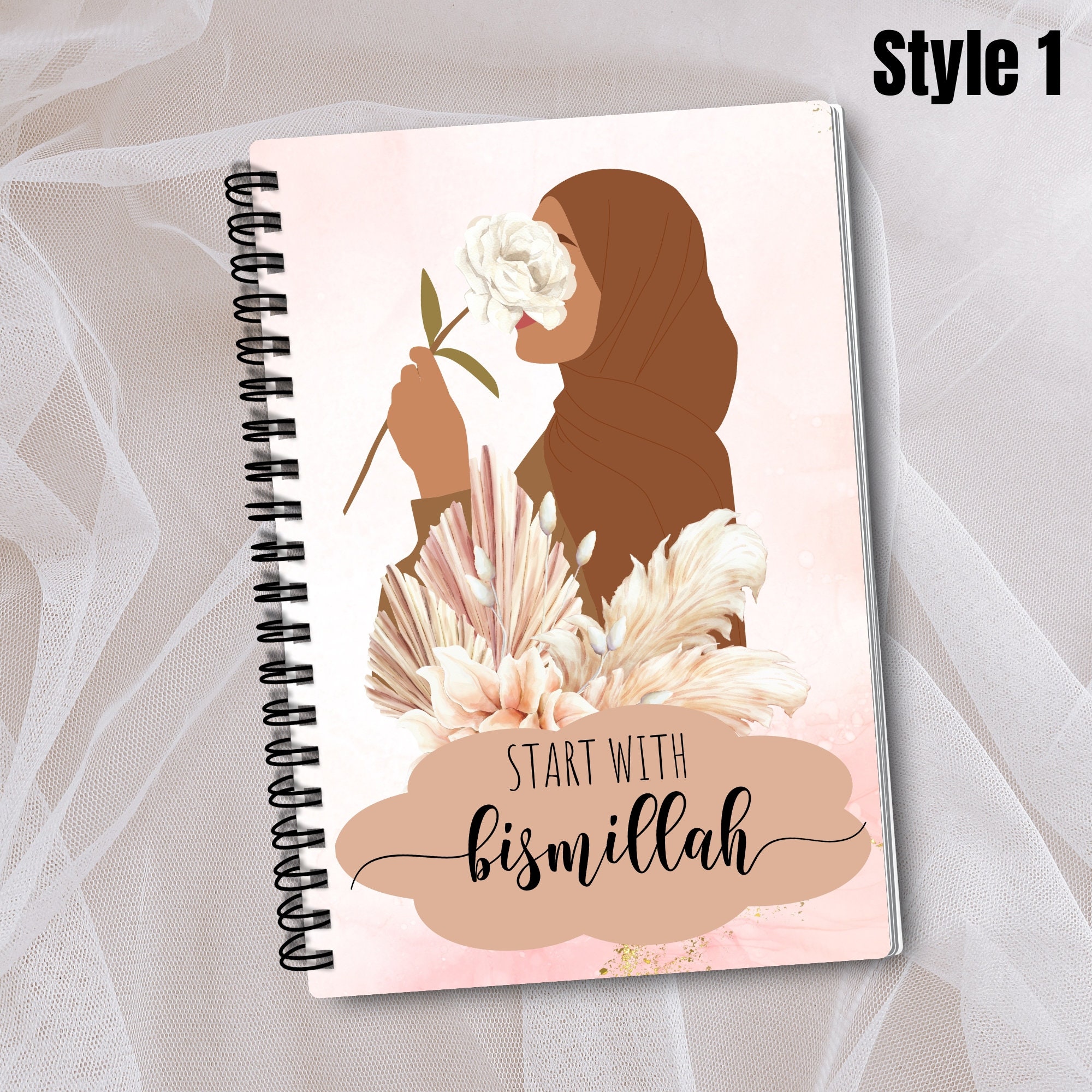 Personalized Islamic Stationery: Arabic Name & Hijabi Notebook, Muslim ...