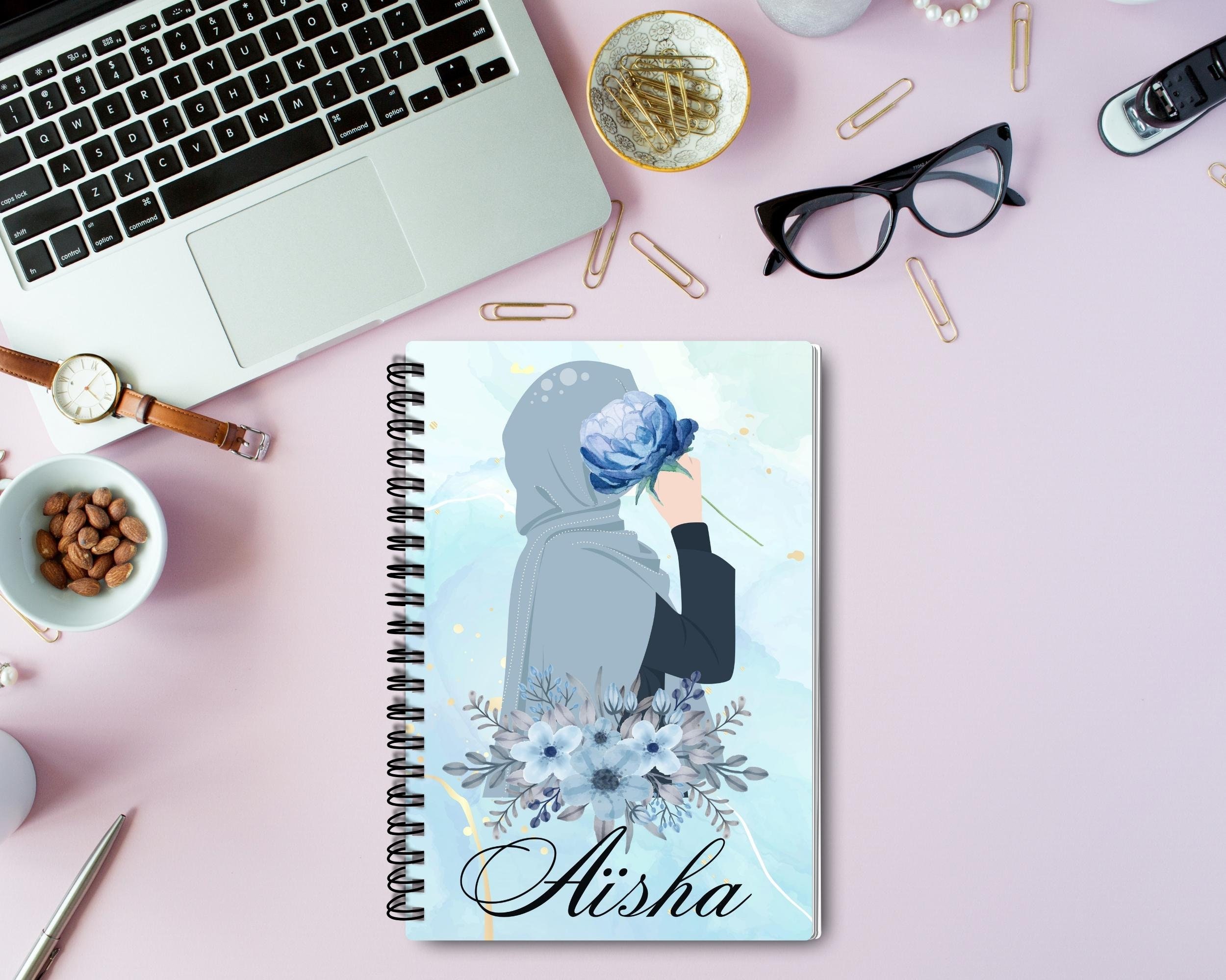 Personalised Arabic Name and Hijabi Notebook, Quran Journal, Islamic ...