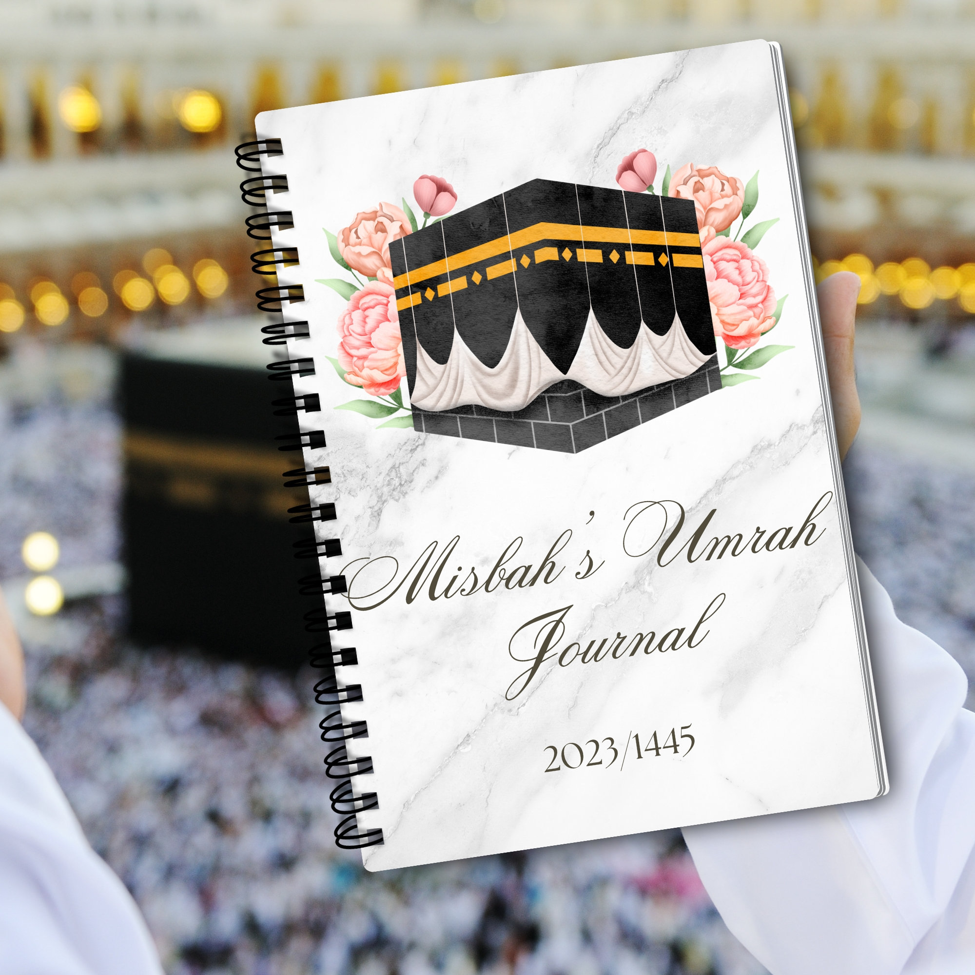 Personalised Islamic Hajj & Umrah Journal, Custom Arabic Name for ...