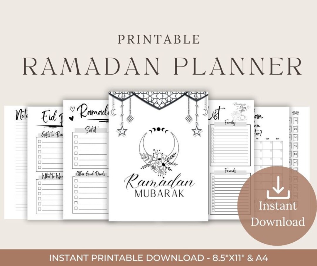 Minimalist Ramadan Planner, Instant Download, Ramadan Printable ...