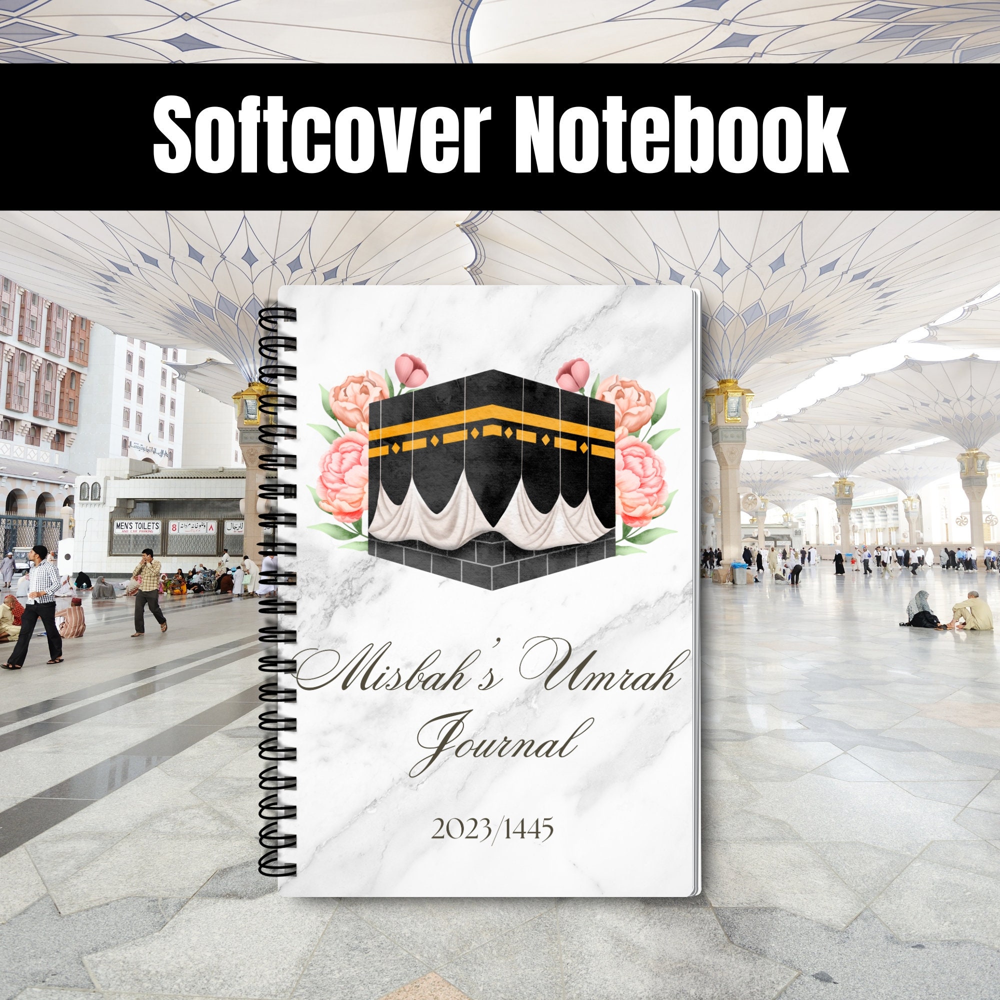 Personalised Islamic Hajj & Umrah Journal, Custom Arabic Name for ...