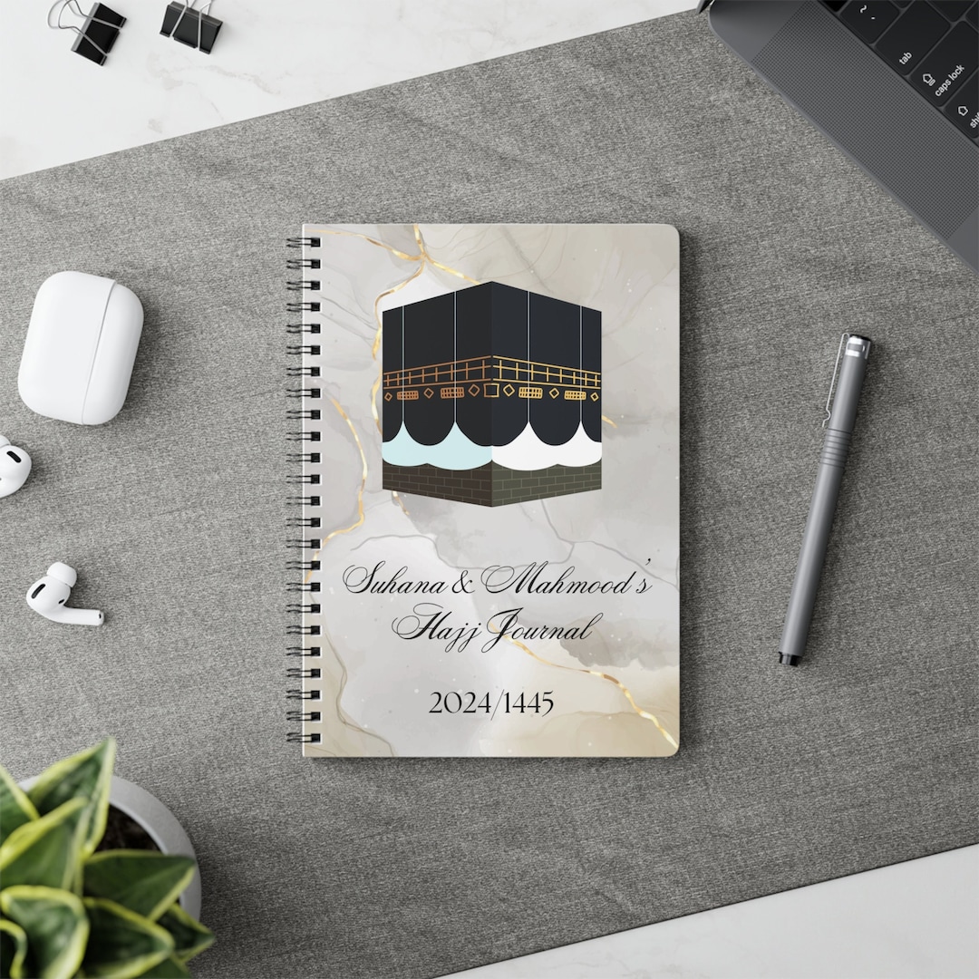 Personalised Islamic Hajj & Umrah Journal, Custom Arabic Name Notebook ...