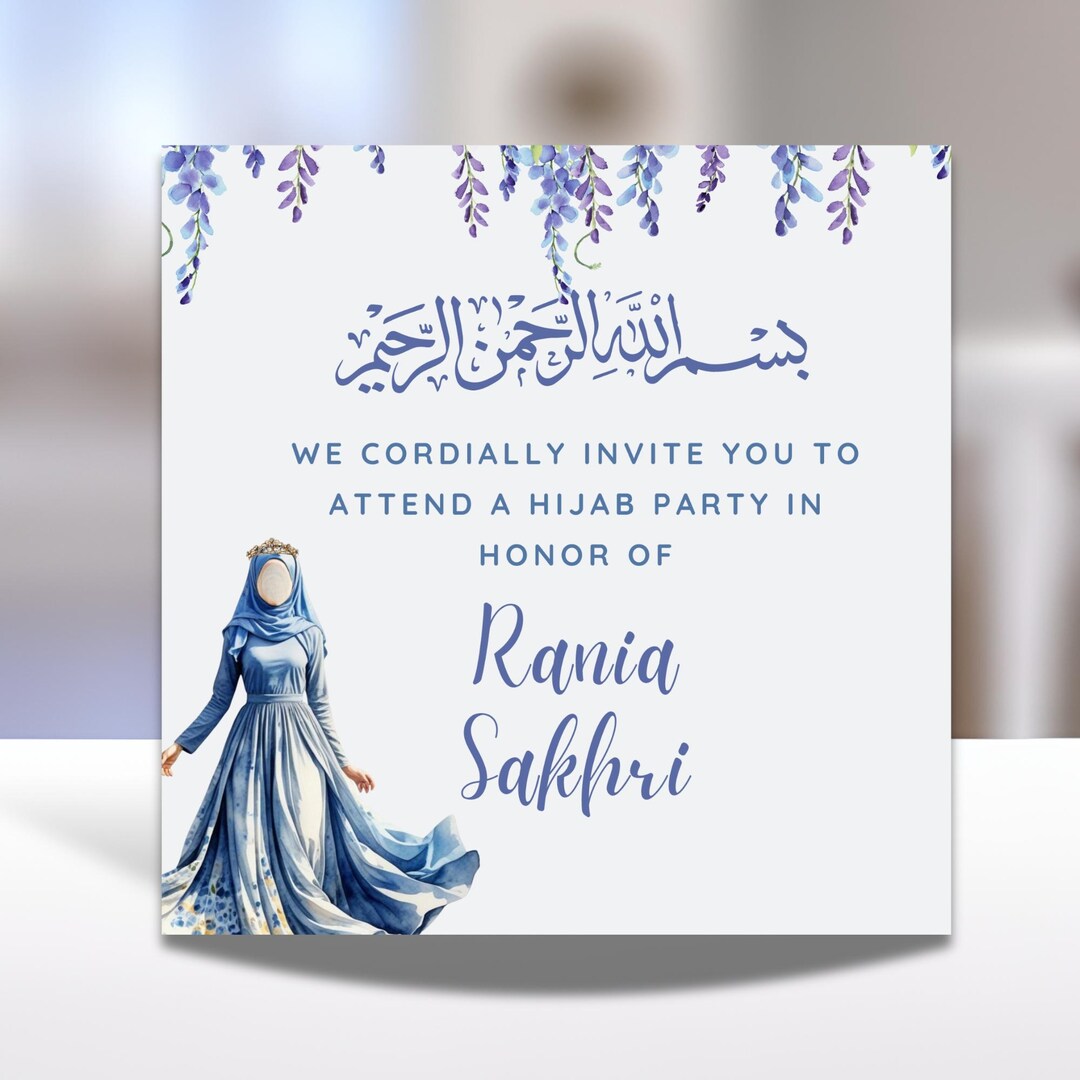 Hijab Party Personalised Invitation, Hijab Party Decor, Hijab Party ...