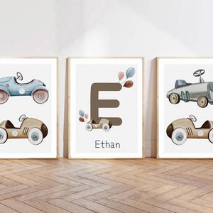 Personalized Boys Room Art | Vintage Race Car Boys Room Prints | Boys ...