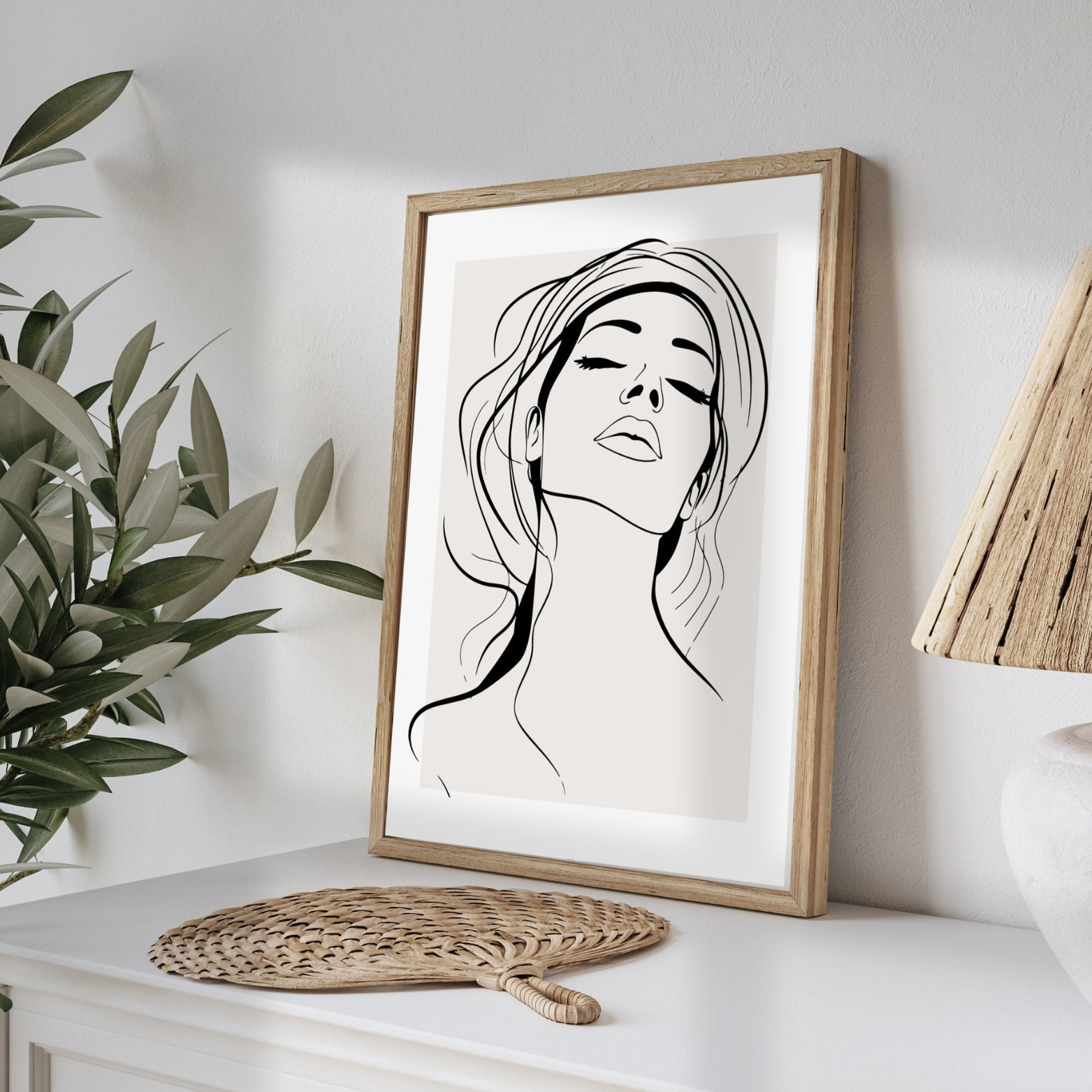 Female Illustration Wall Art | Set of 3 Women Portrait Prints | Pencil ...