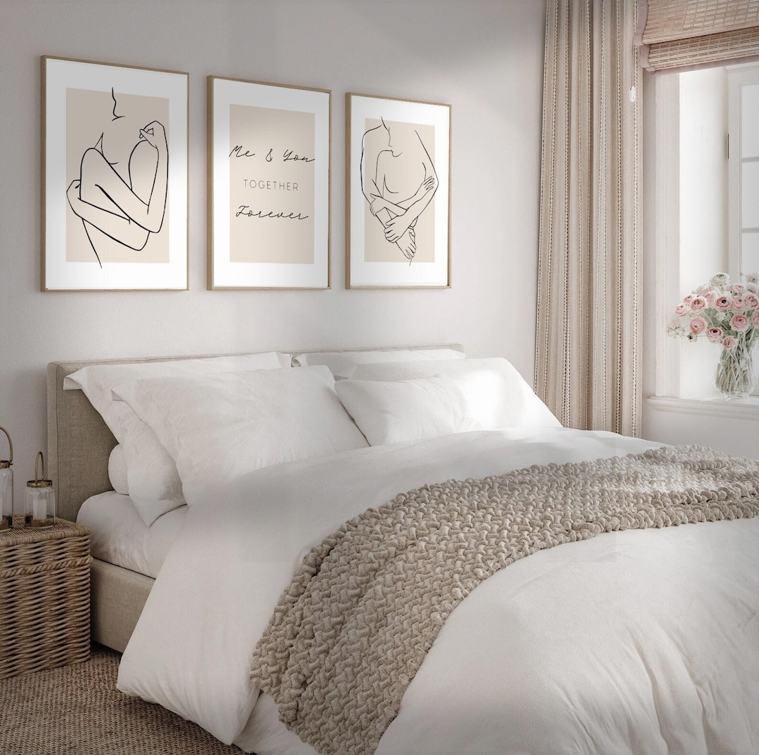 Beige Wall Prints for Bedroom | Neutral Wall Art | Couple Quote ...