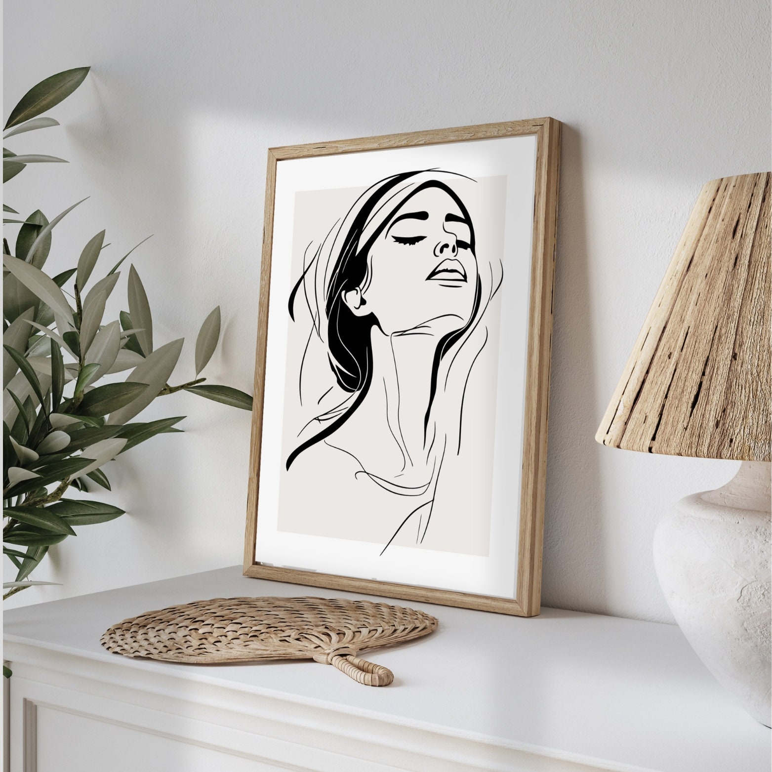 Female Illustration Wall Art | Set of 3 Women Portrait Prints | Pencil ...