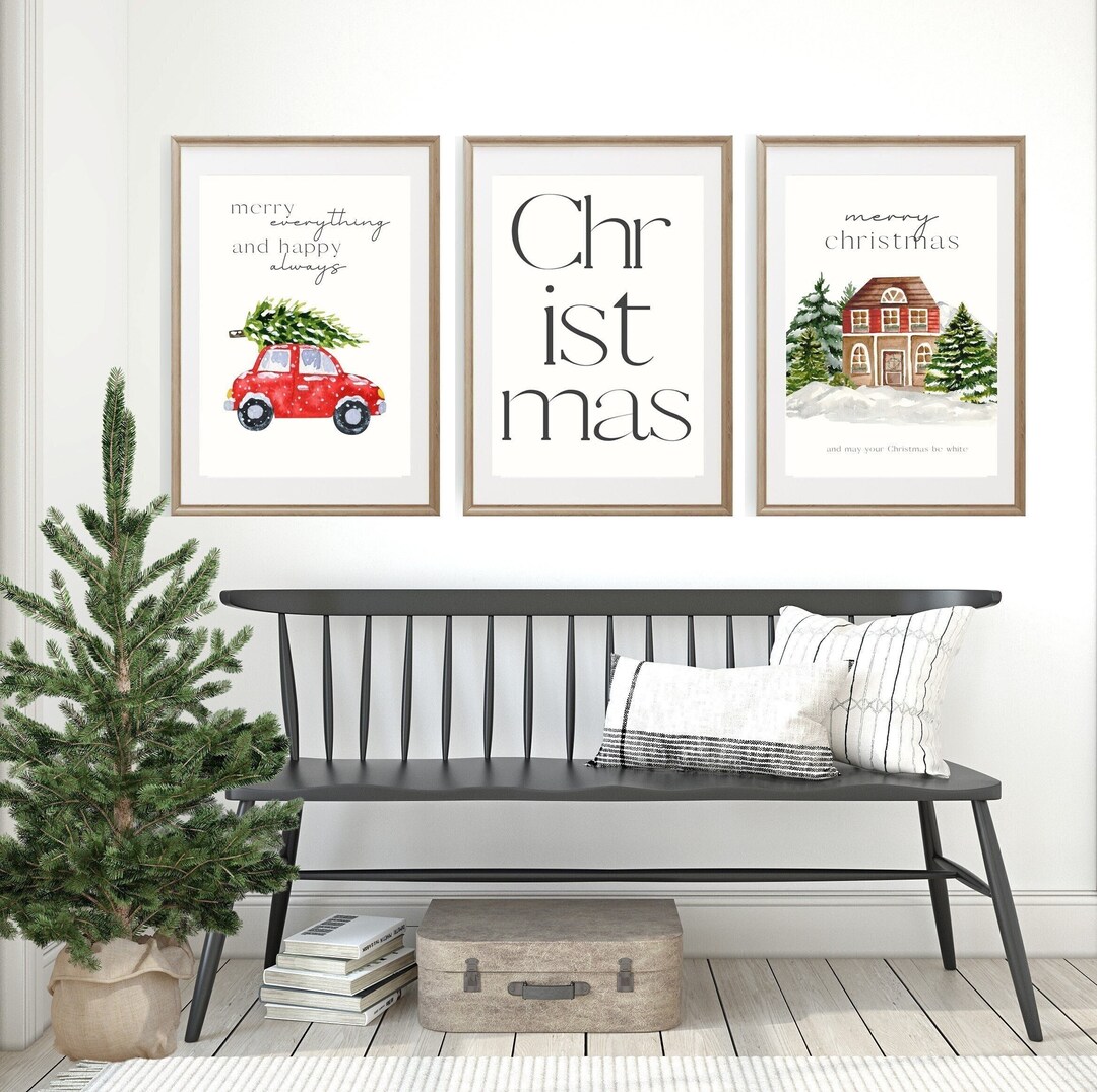 Farm Christmas Decor 3 CHRISTMAS PRINTS Neutral Christmas - Etsy
