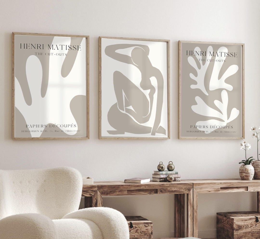 Henri Matisse Inspired Poster Set | Printed and Shipped Beige ...