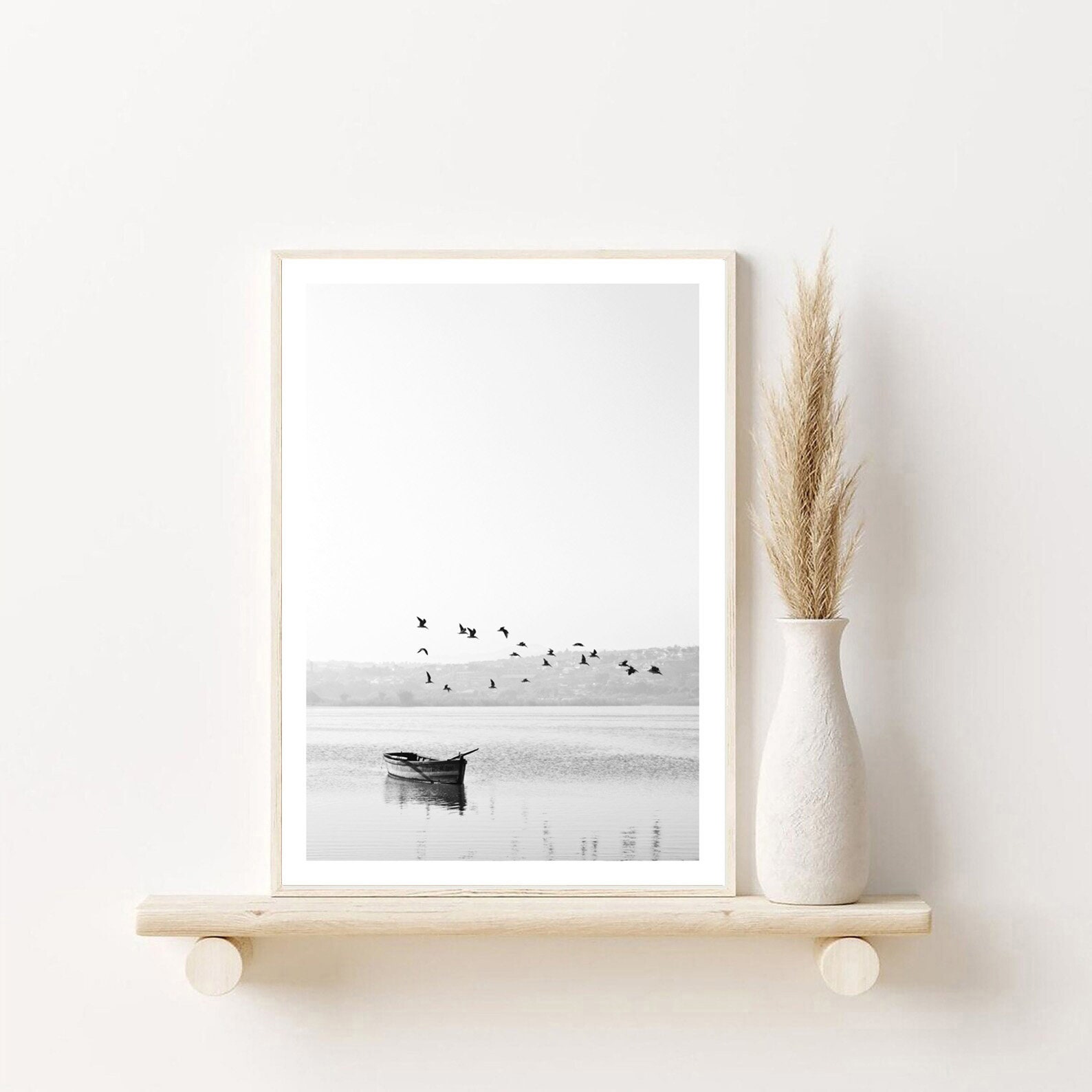 Set of 3 Minimalist Lake Photos, Perfect Mute Art Above the Bed for a ...