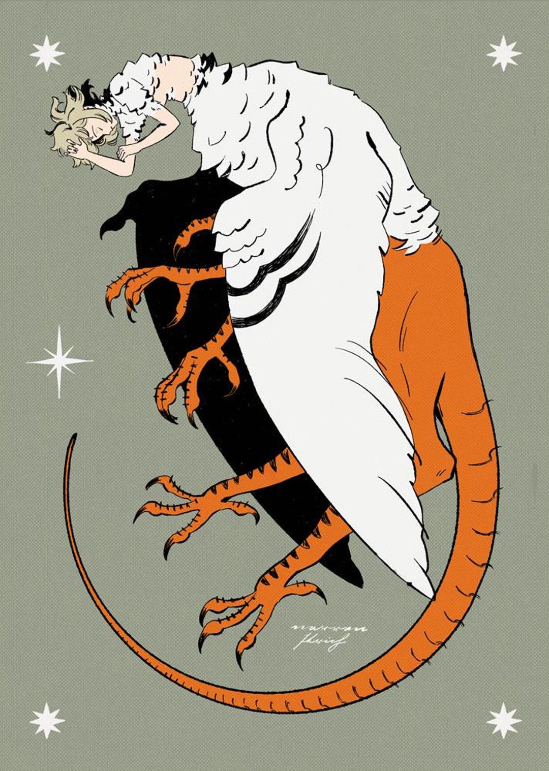 Chimera Falin - Dungeon Meshi A4 Art Print - Etsy