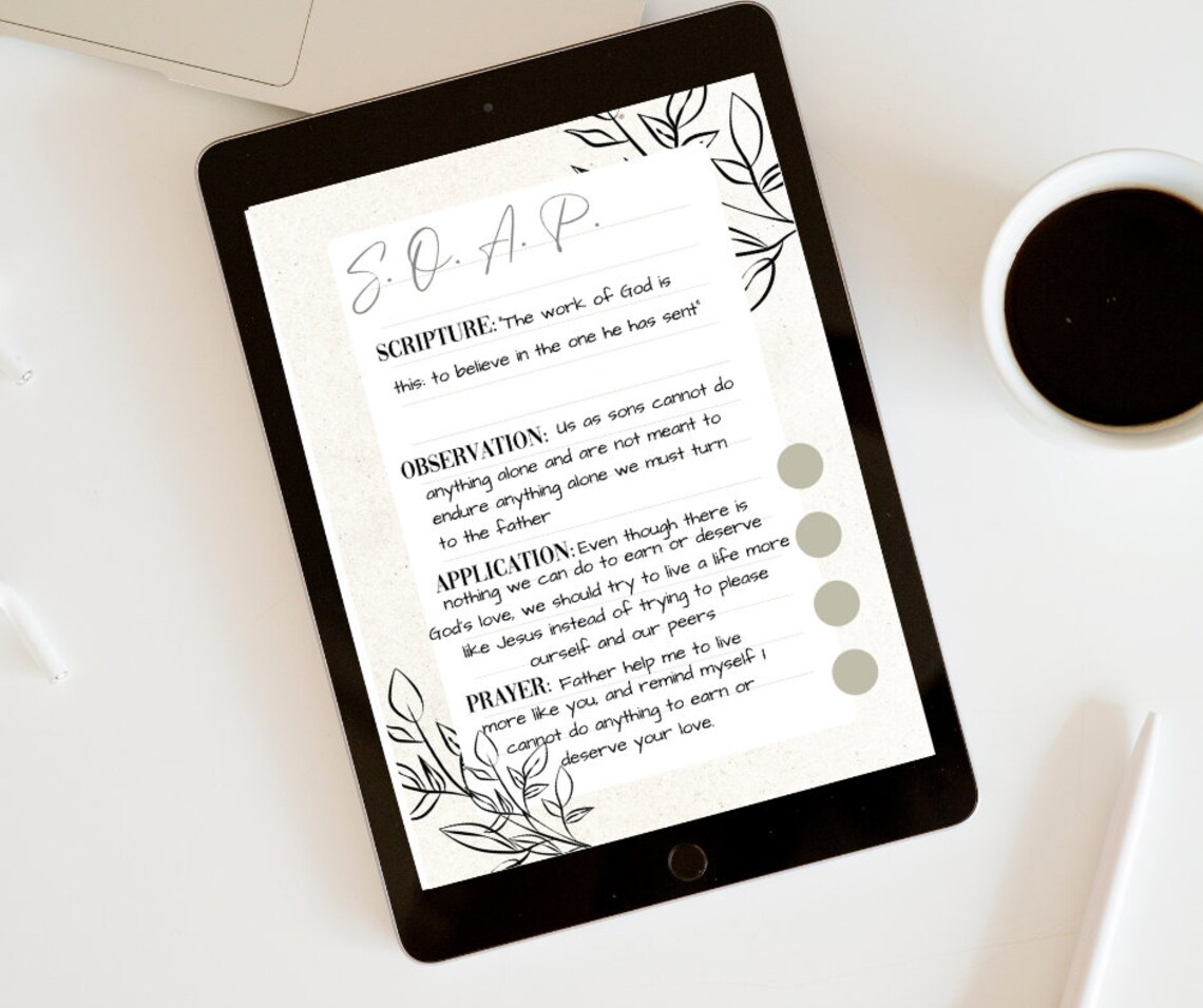 Bible Study Bundle Digital Bible Template Bible Summary SOAP Journal ...