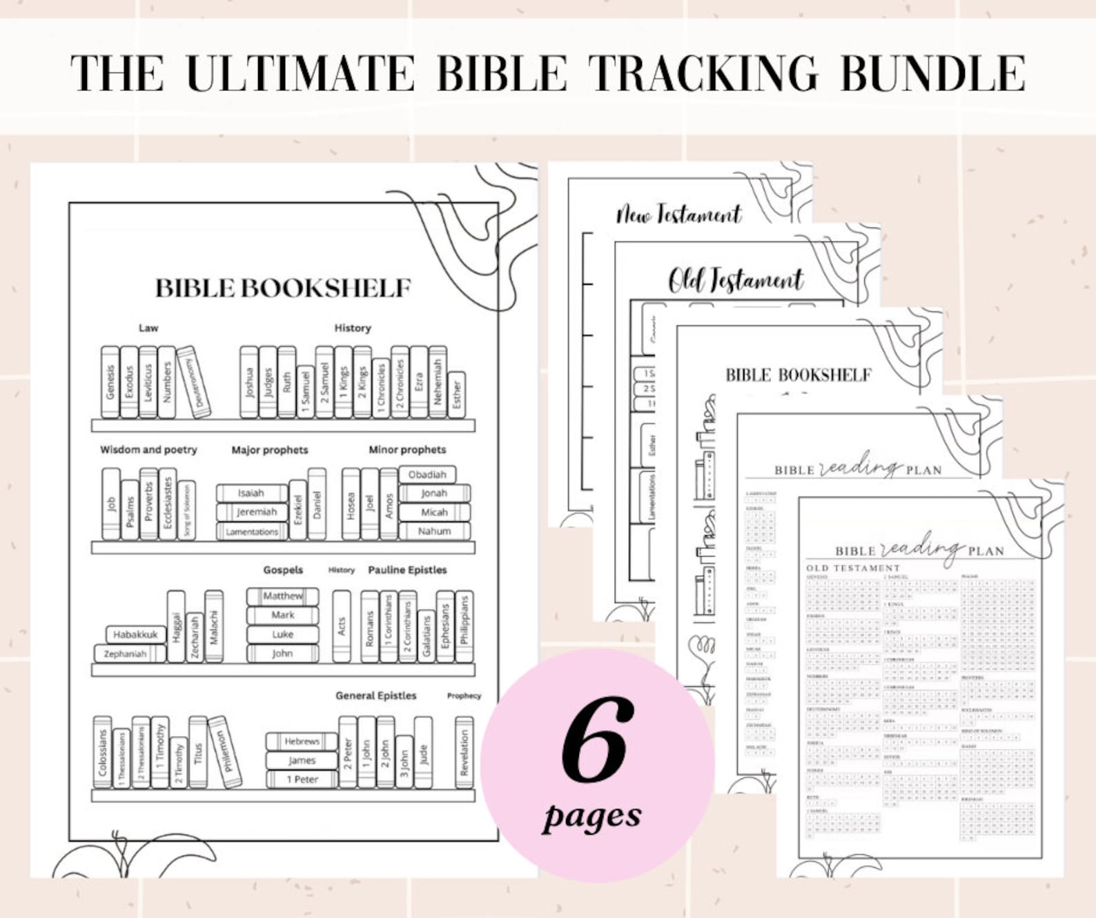 The Ultimate Bible Tracking Bundle Bible Bookshelf Coloring Printable ...