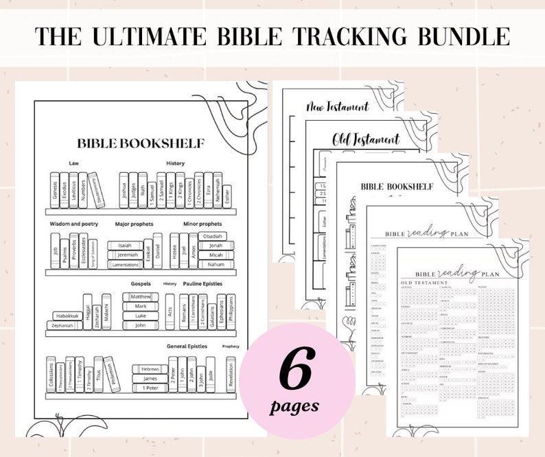 The Ultimate Bible Tracking Bundle Bible Bookshelf Coloring Printable ...