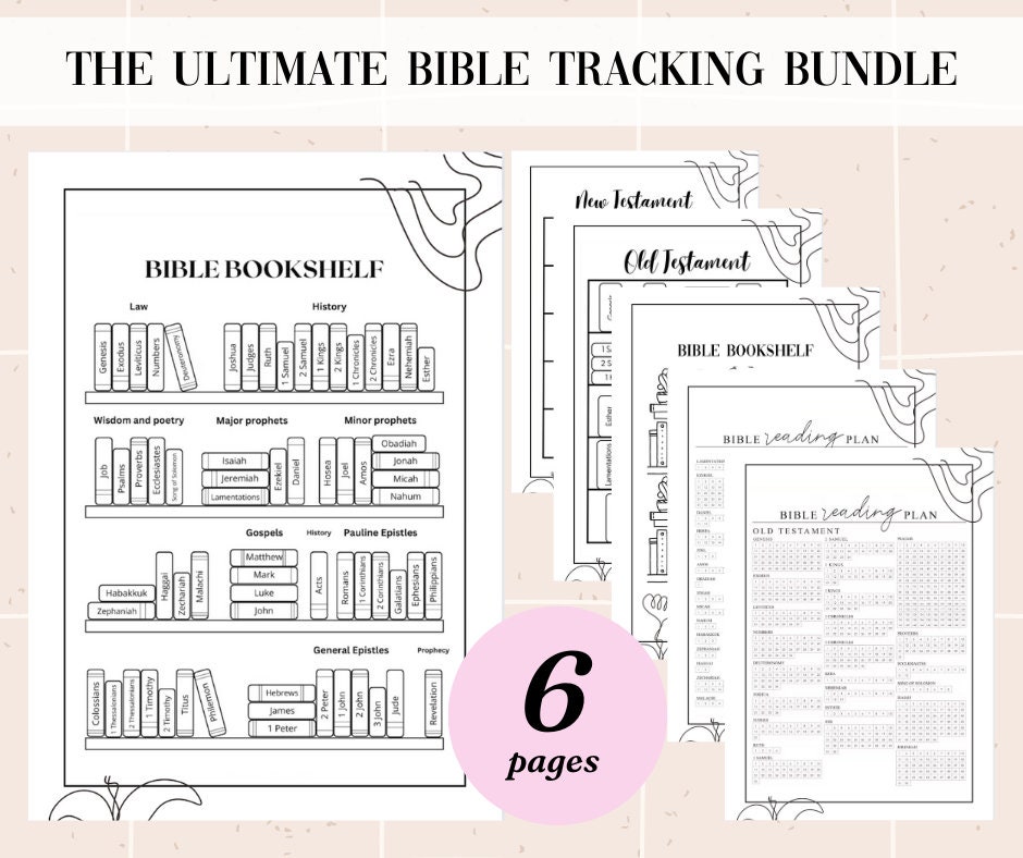 The Ultimate Bible Tracking Bundle Bible Bookshelf Coloring Printable ...