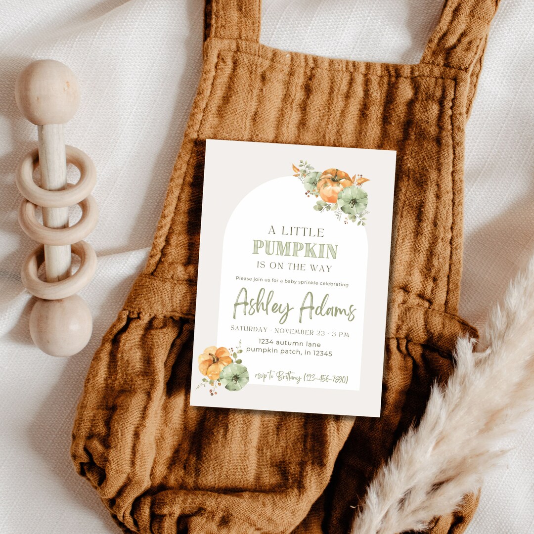 A Little Pumpkin Sprinkle - Fall Sprinkle Invitation - Baby Shower ...