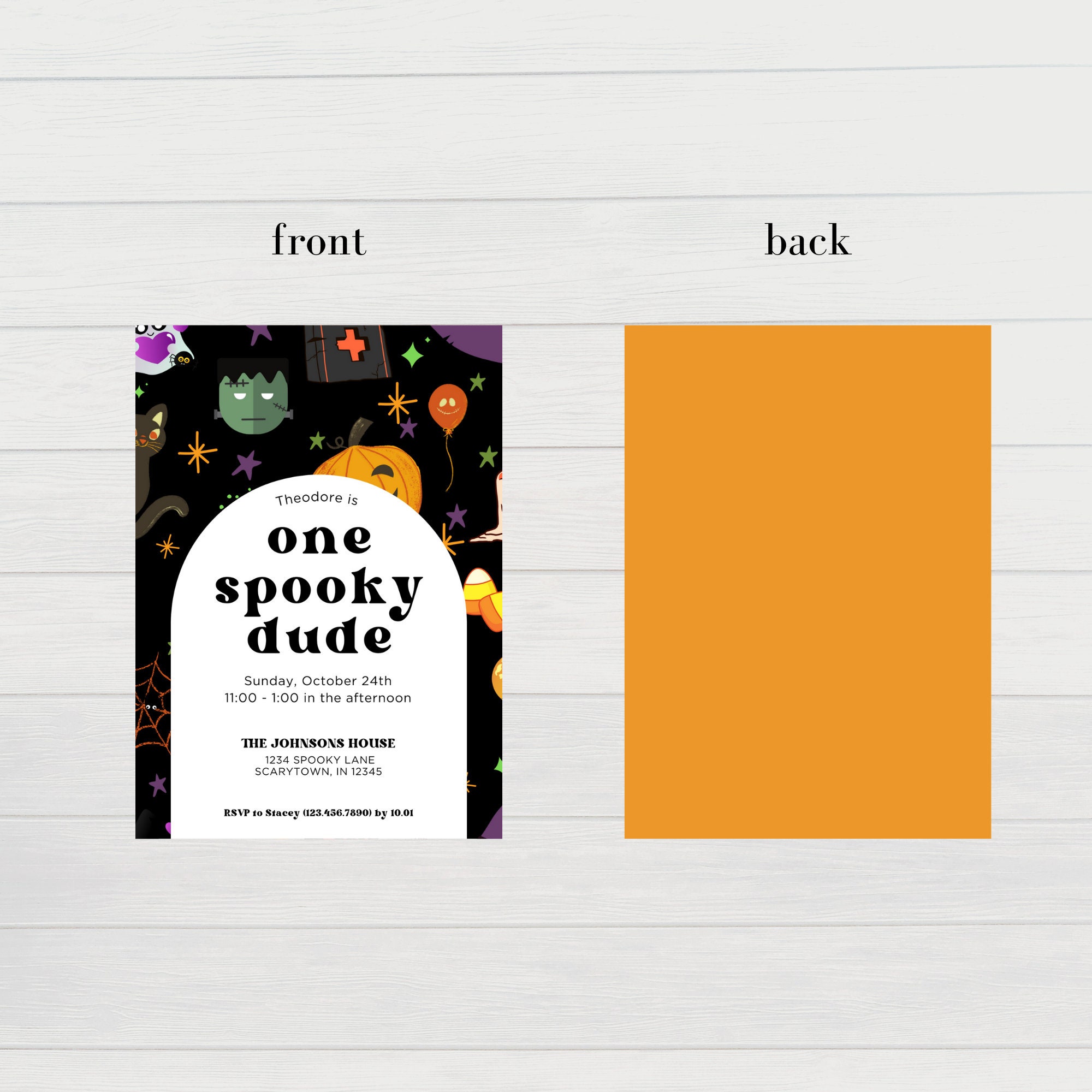 One Spooky Dude Invitation - Spooky First Birthday - First Birthday ...