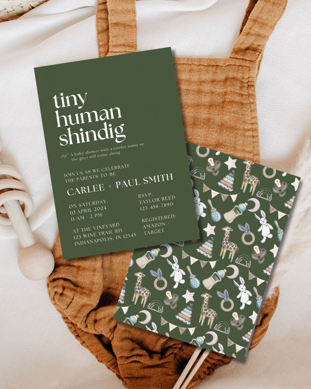 Tiny Human Shindig - Baby Shower Invitation - Gender Neutral Couples ...