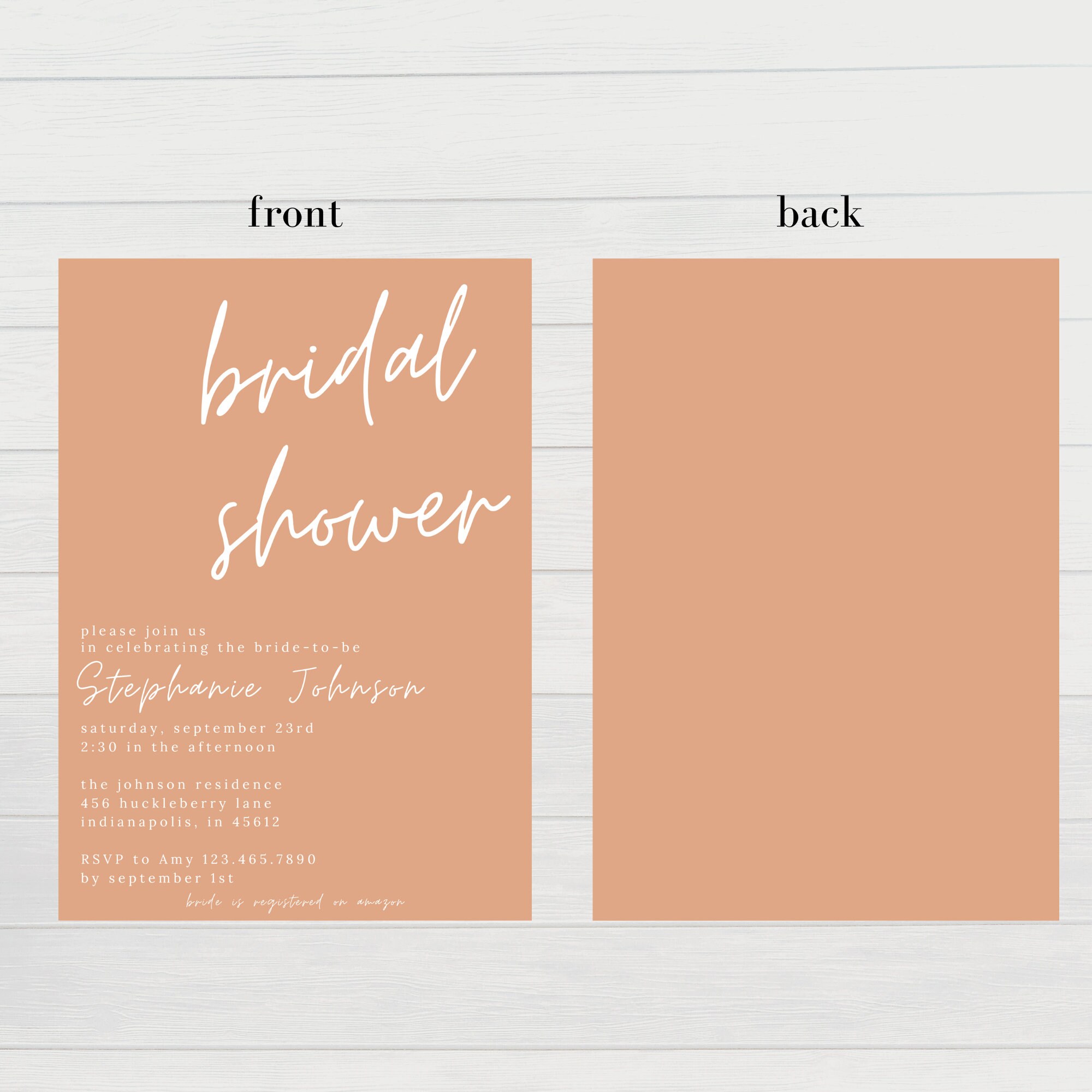 Minimalist Bridal Shower Invitation - Simple Bridal Shower Invitation ...