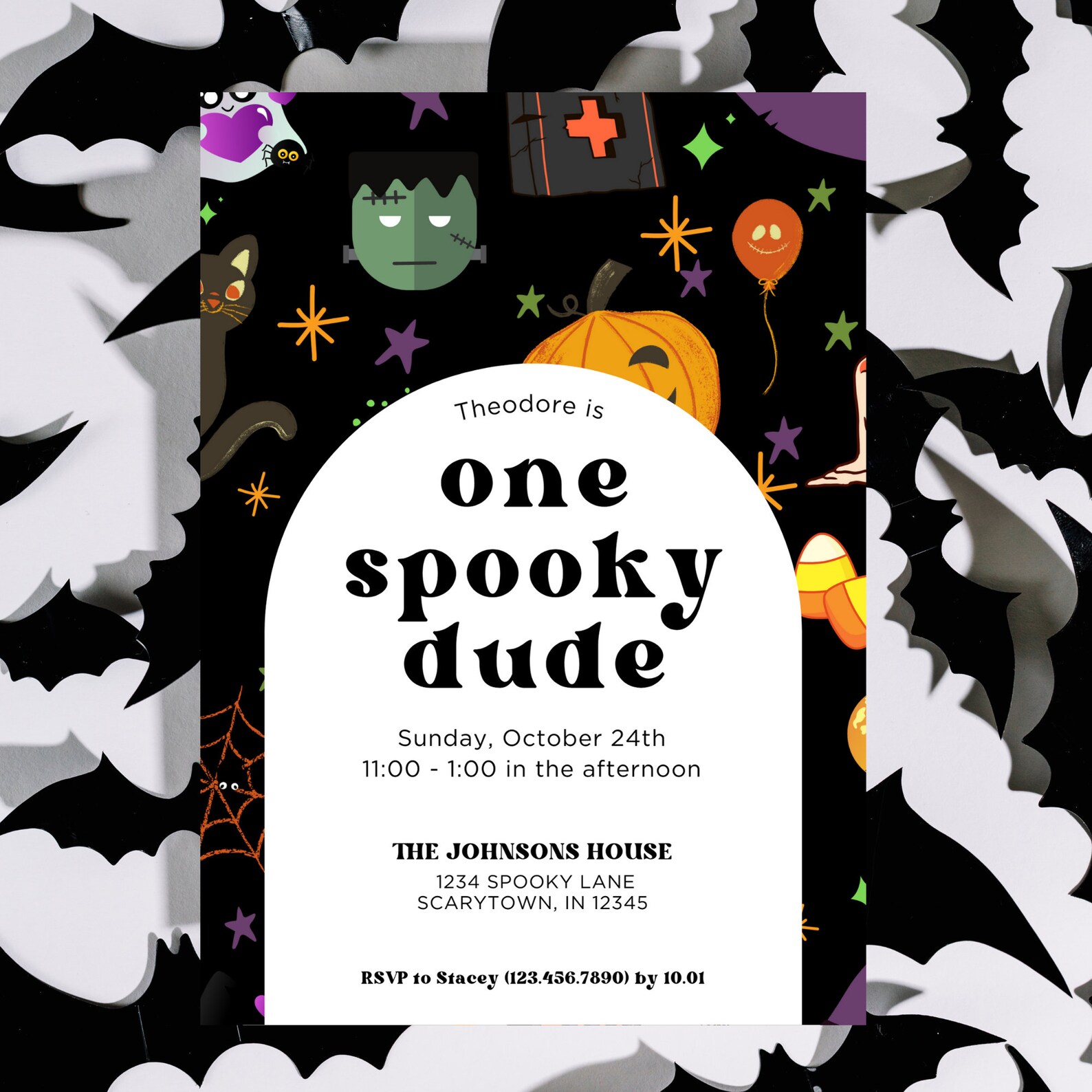 One Spooky Dude Invitation - Spooky First Birthday - First Birthday ...