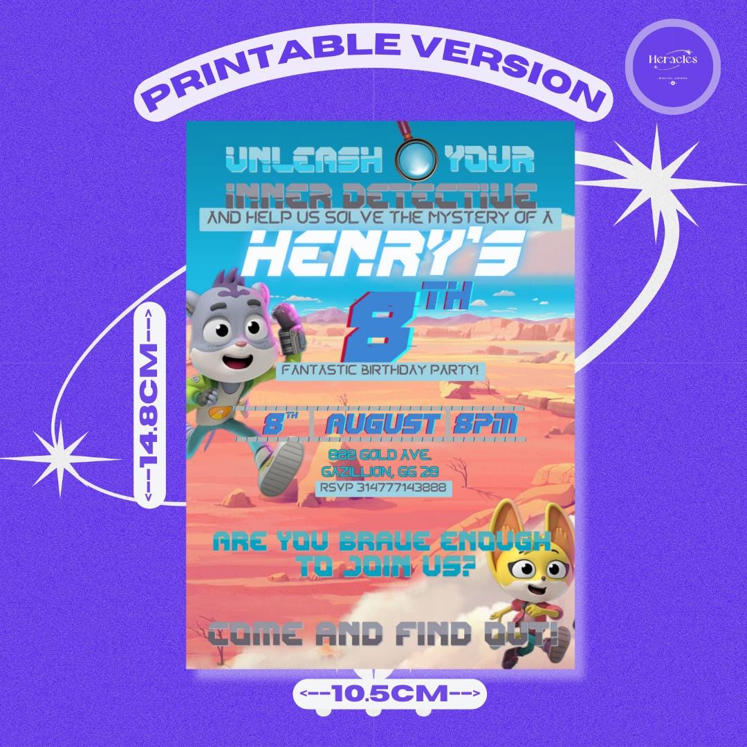 The Creature Cases Birthday Printable Invitation, Creature Cases ...