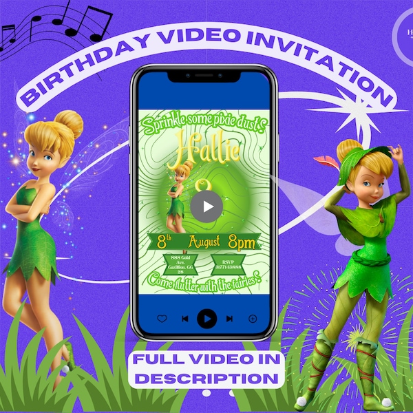 Tinker Bell Party Invitation Etsy
