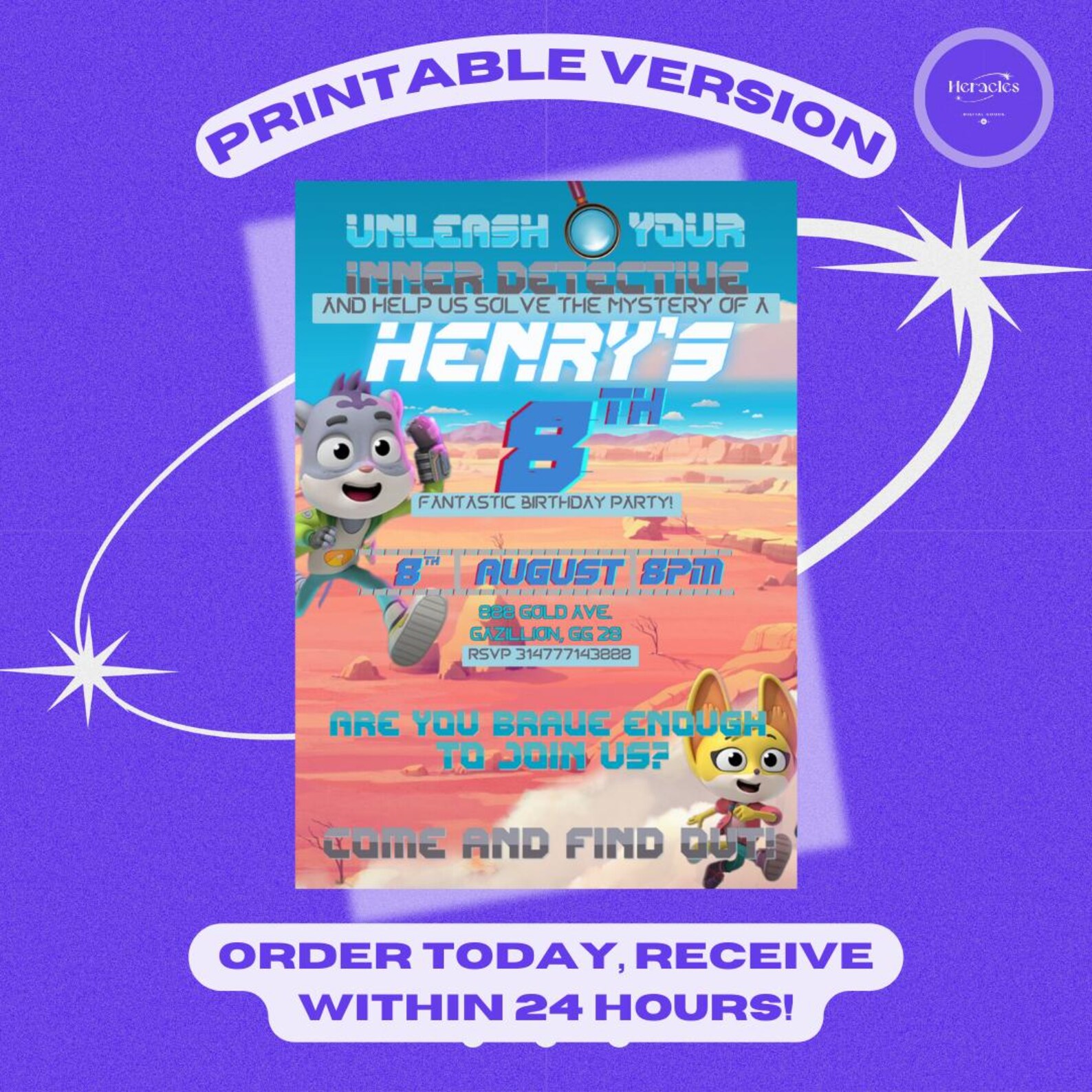 The Creature Cases Birthday Printable Invitation, Creature Cases ...