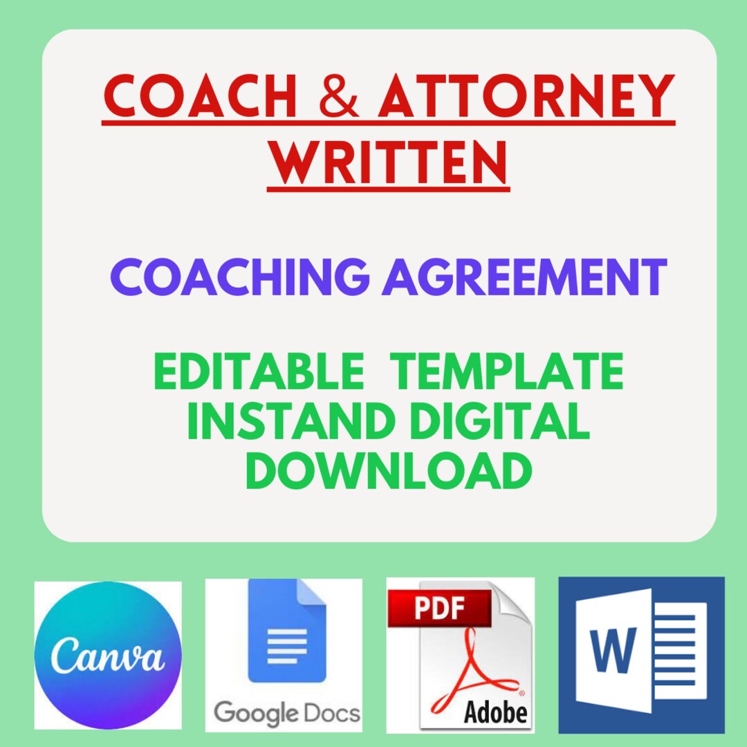 Coaching Contract Agreement Template | Coach and Attorney Written ...