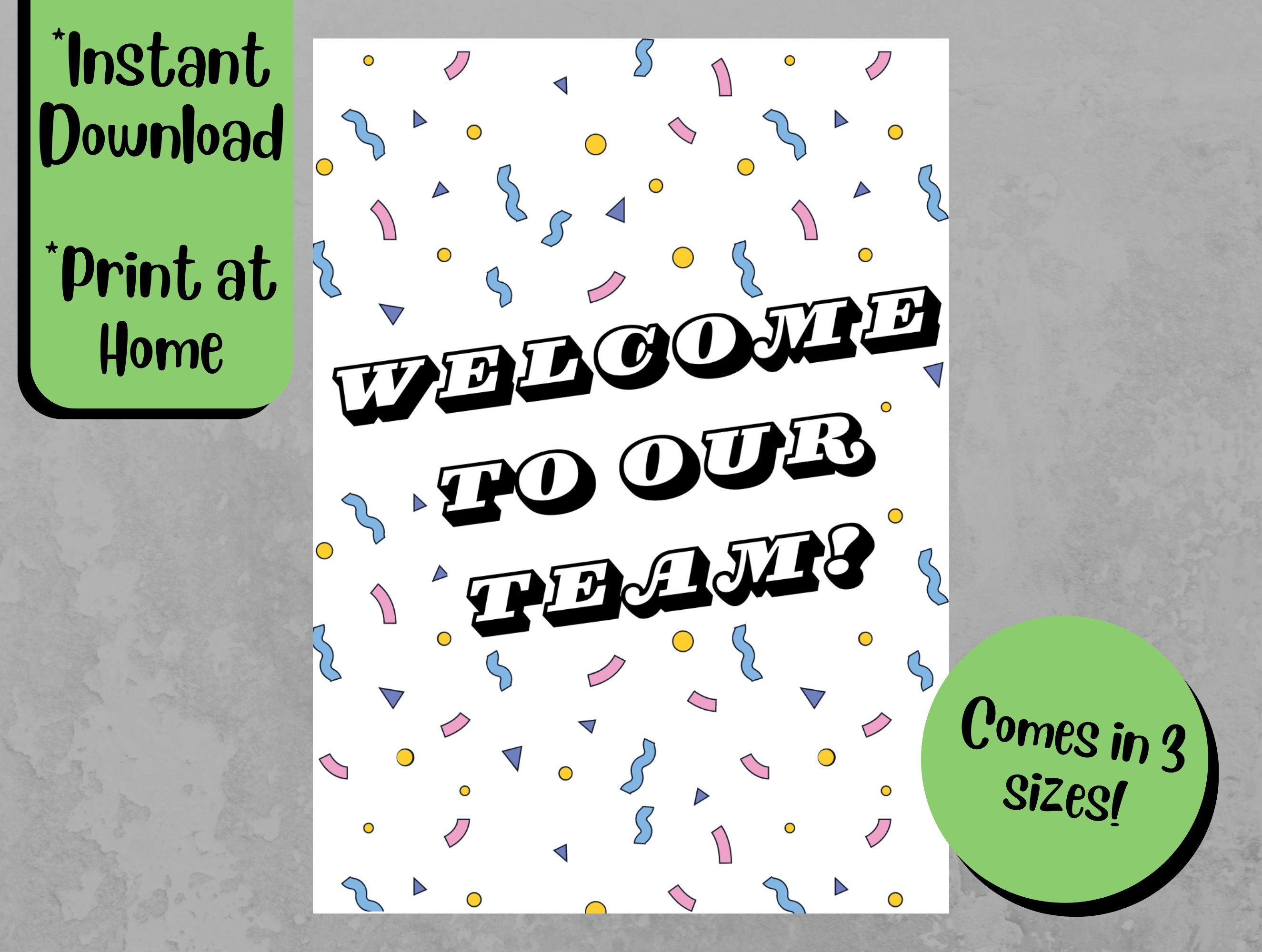 Printable Welcome Card - Welcome to Our Team - Instant Download - Etsy