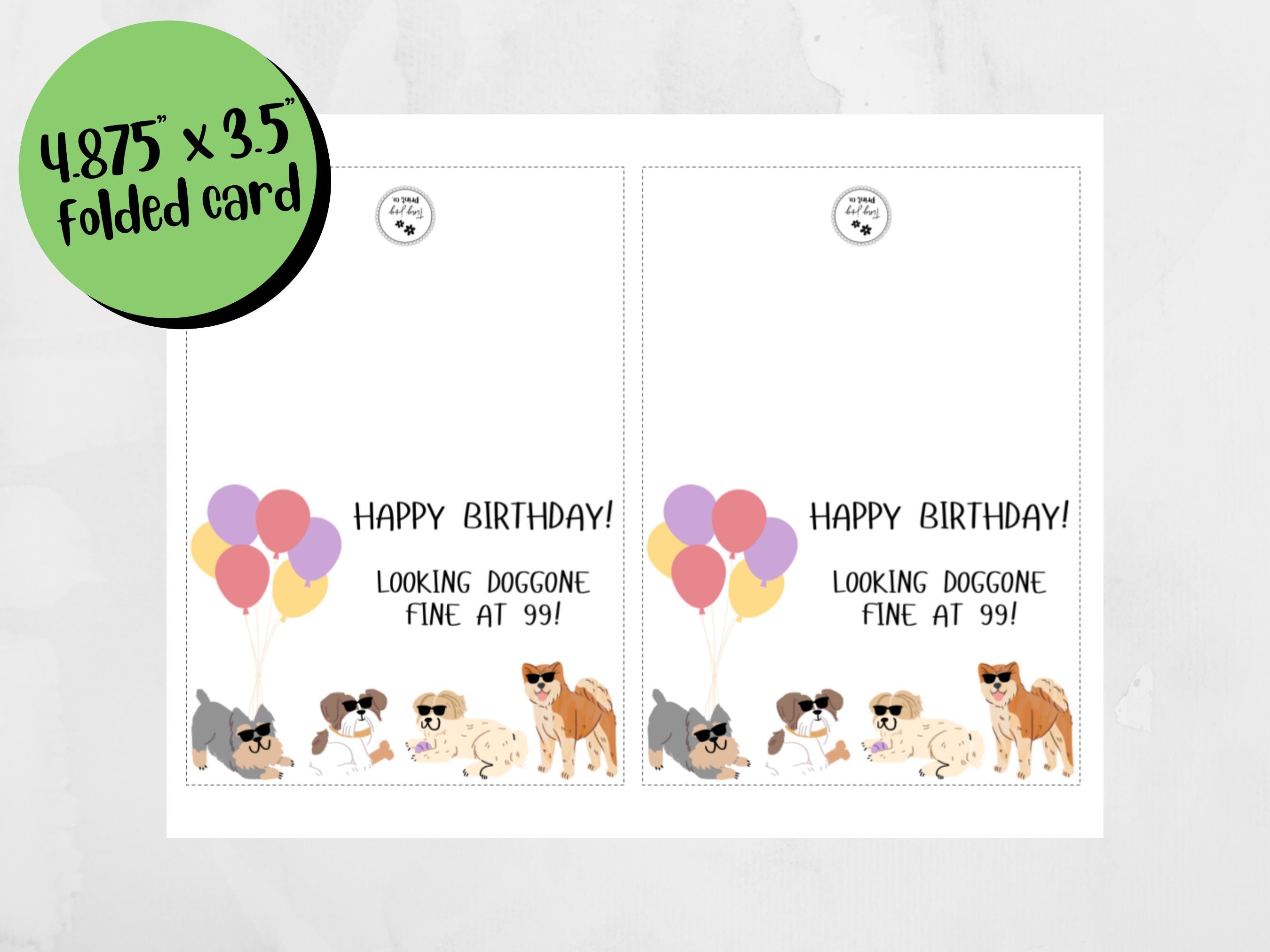 Printable 99th Birthday Card - Happy 99th Birthday - Instant Download ...