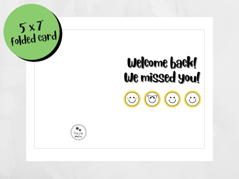 Printable Welcome Back - Instant Download - Etsy
