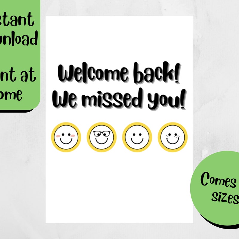 Welcome Back We Missed You Card - Etsy
