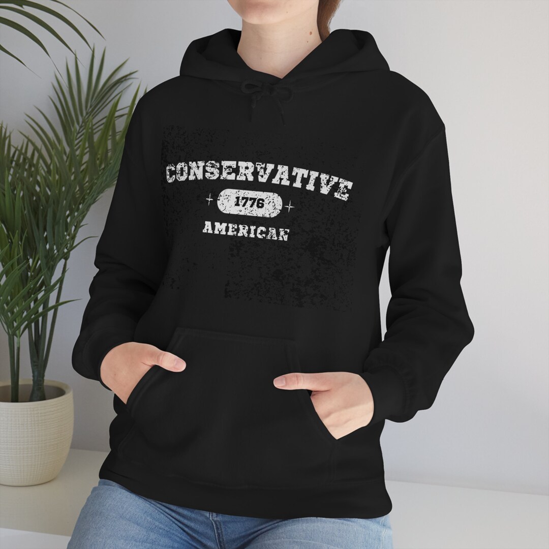 Conservative Hoodie, Patriotic Theme, Minimalist Style, University ...