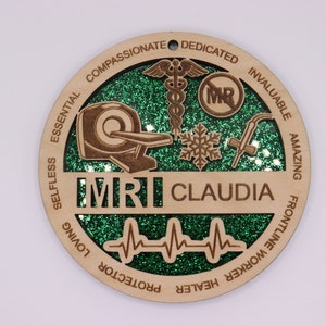 MRI Tech Gift, MRI Tech Ornament, Custom Wooden Ornament, Medical ...