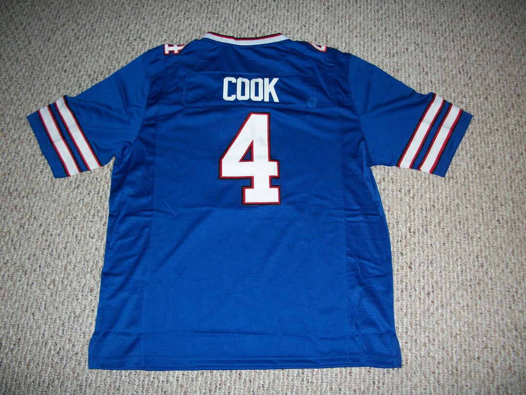 James Cook #4 Sewn Stitched Custom Jersey Blue Buffalo All Adult Sizes ...