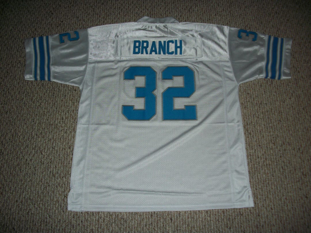 Brian Branch #32 Sewn Stitched Custom Jersey Detroit Throwback White ...