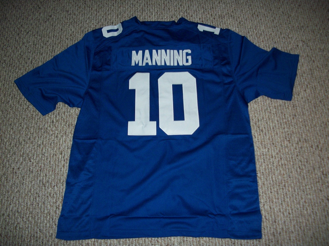 Eli Manning #10 Sewn Stitched Custom Jersey Blue New York All Adult ...