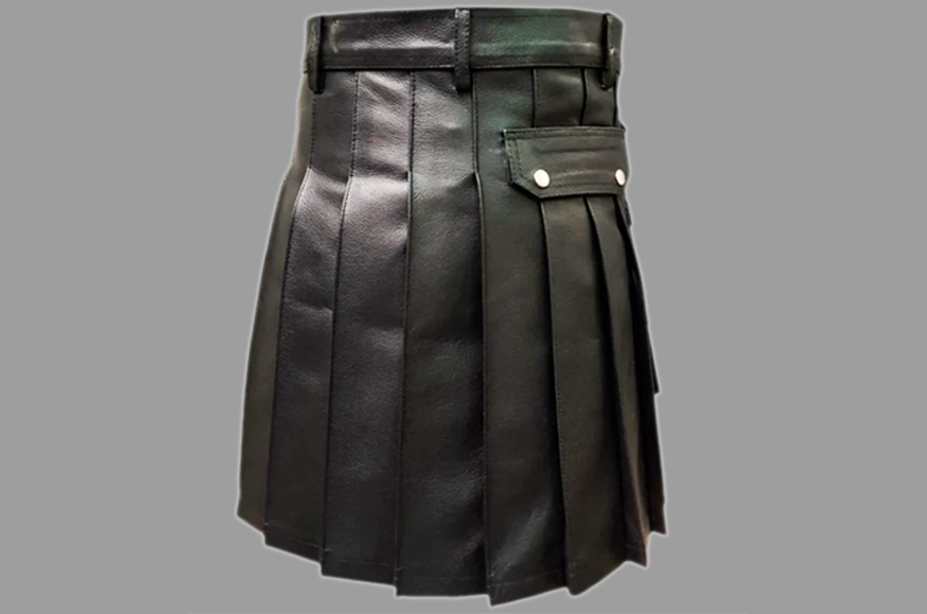 Mens Leather Gladiator Kilt, Real Cow Leather Cargo Kilt,handmade Part ...