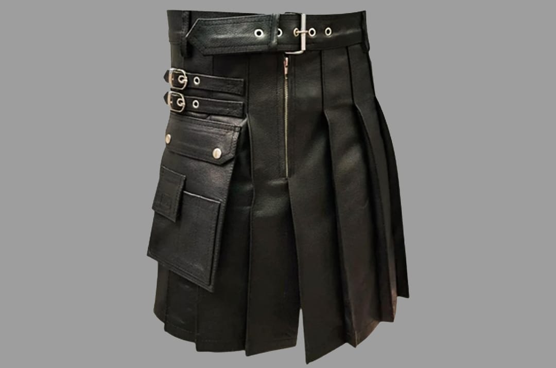 Mens Leather Gladiator Kilt, Real Cow Leather Cargo Kilt,handmade Part ...