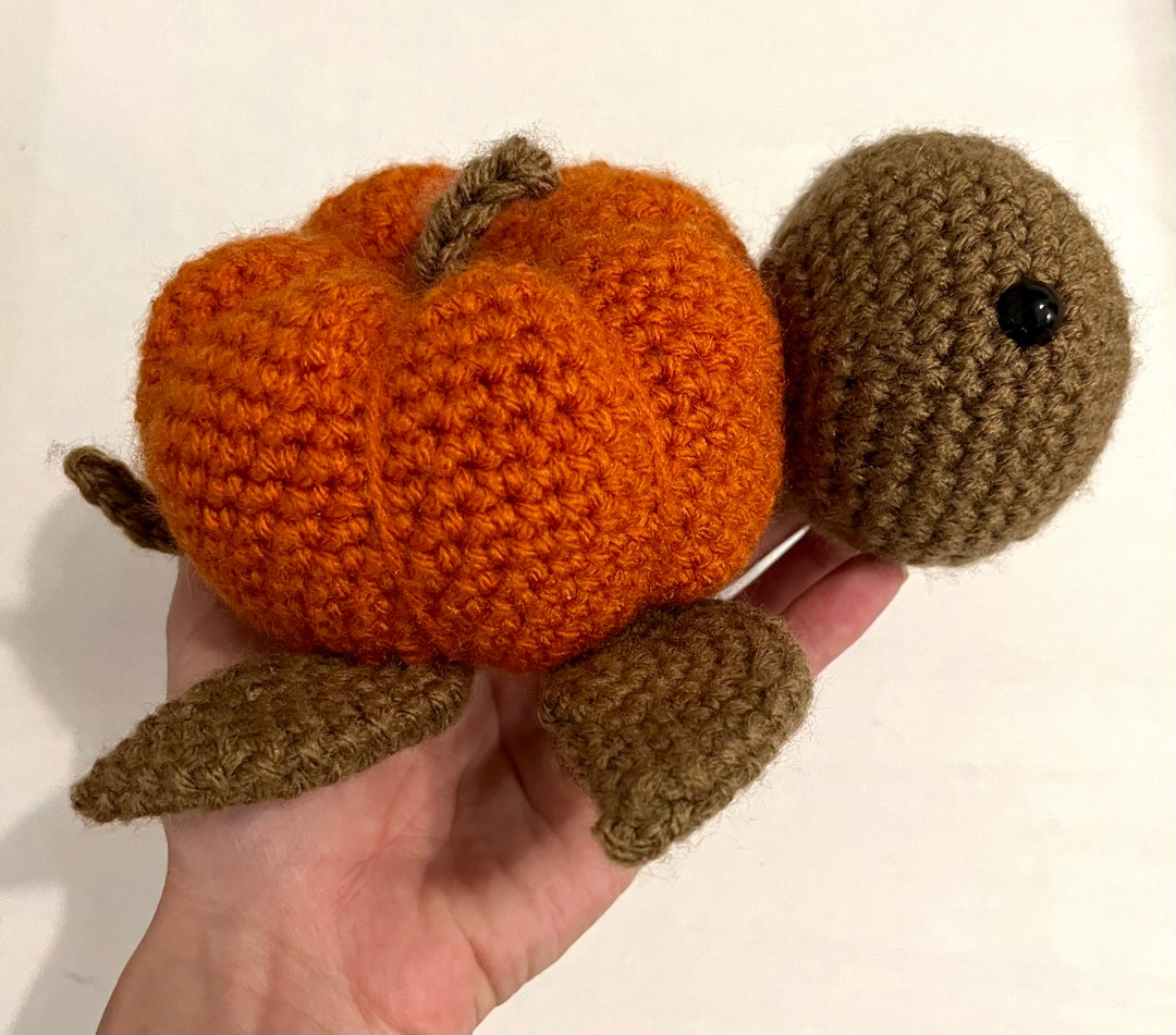 Priscilla the Pumpkin Crochet Turtle (medium) - Etsy