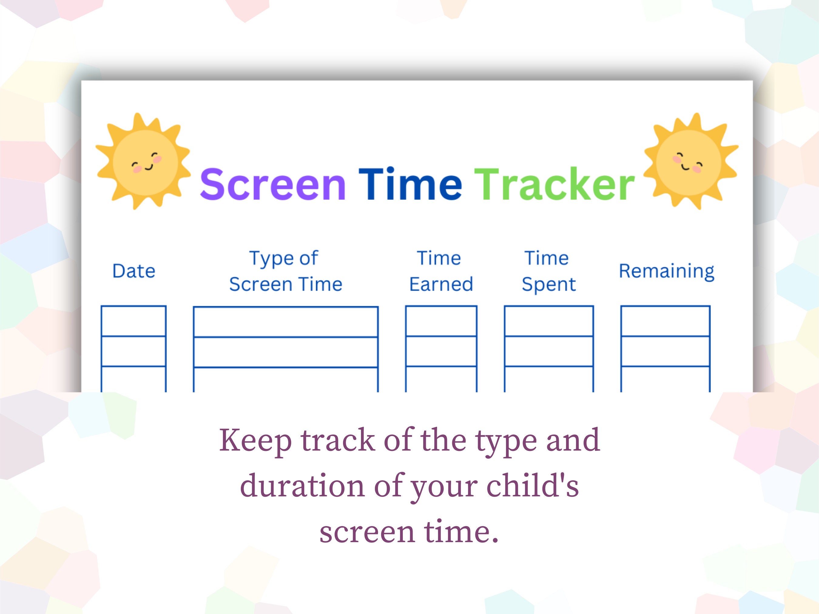 Kids Screen Time Chart Kids Chore Chart Screen Time Tracker - Etsy