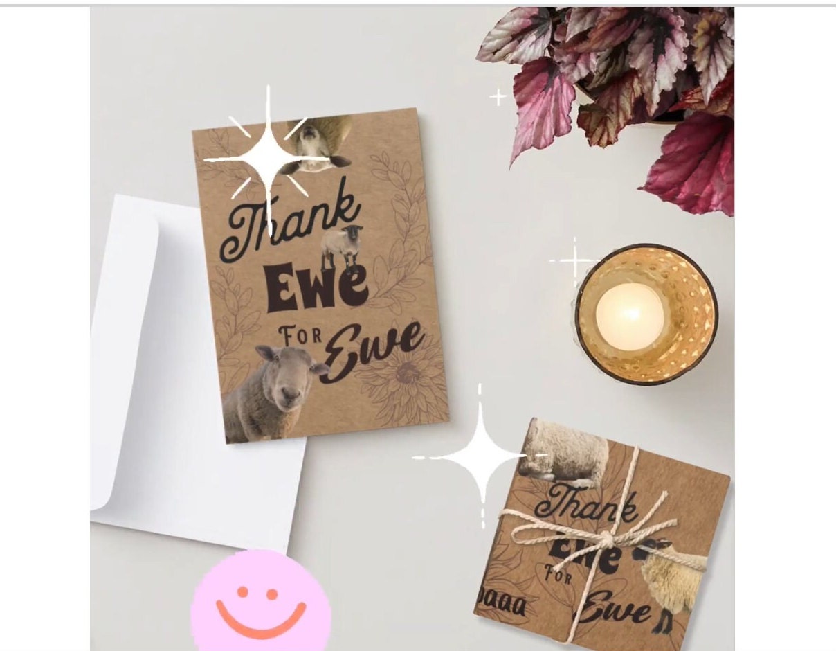 Thank Ewe for Ewe Thank You Printable Greeting Card Standard - Etsy