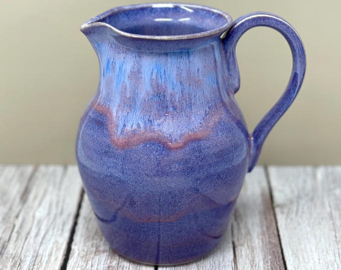 Purple Ceramic Pitcher | Porcelain | Water Pitcher | 36 Oz | Handmade ...
