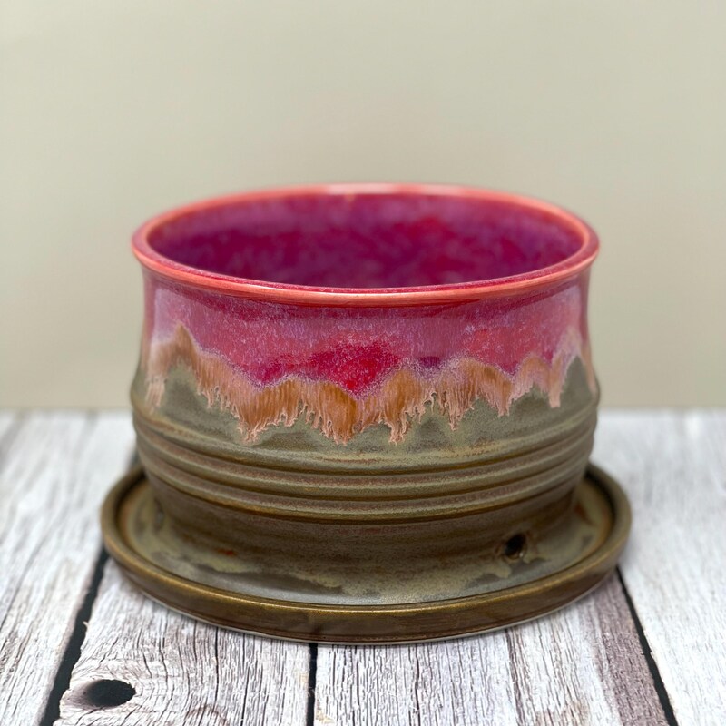Pink Ceramic Planter - Etsy