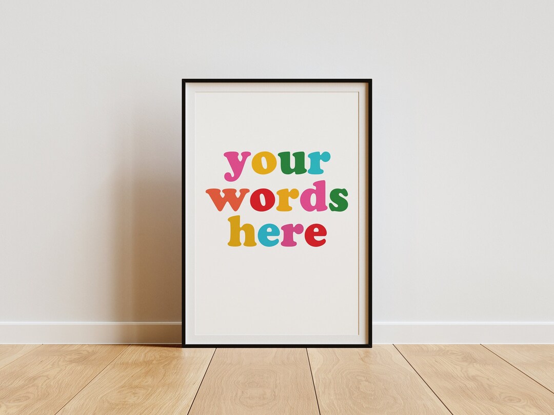 Personalised Colour Text Art | Custom Wall Print | Bespoke Typography ...