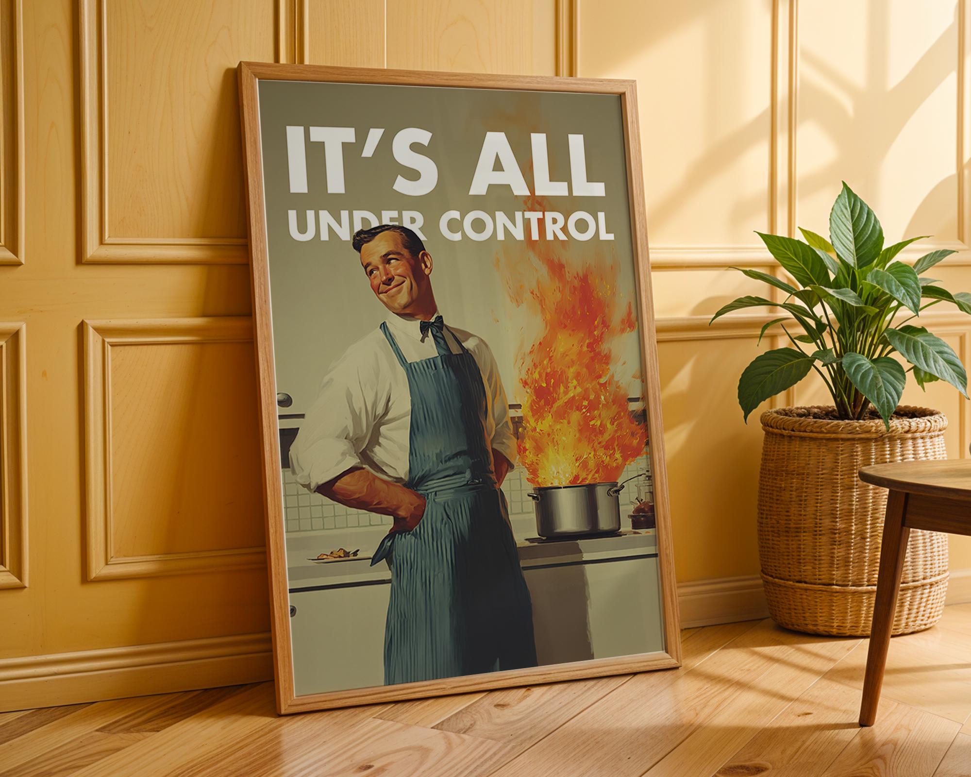 Retro Kitchen Print, Funny 50s Poster, Vintage Cooking Art, Humorous ...