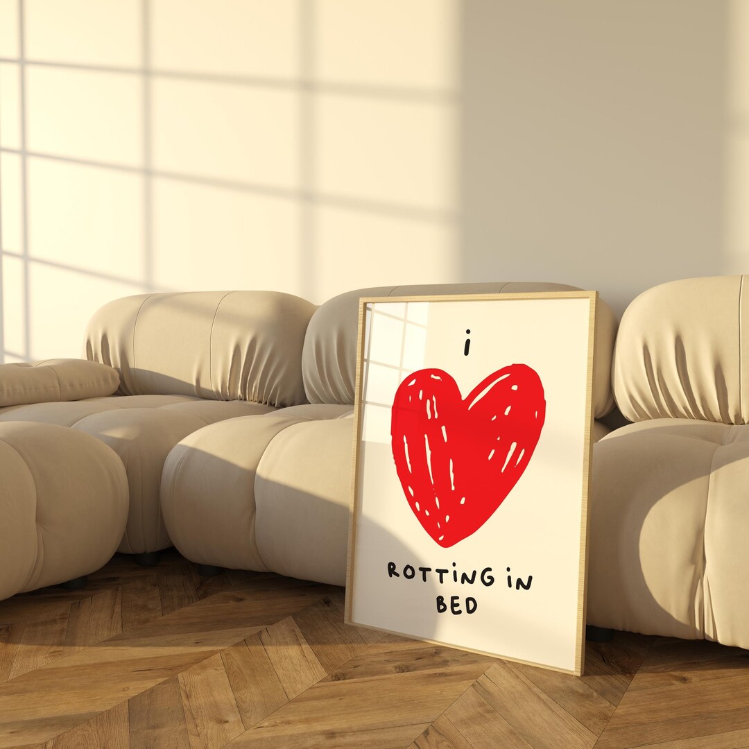 I Love Rotting in Bed Poster | Funny Minimalist Wall Art | Available in ...