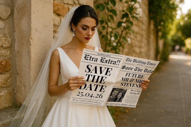 Custom Printed and Shipped Wedding Newspaper, Invitations, Save the ...