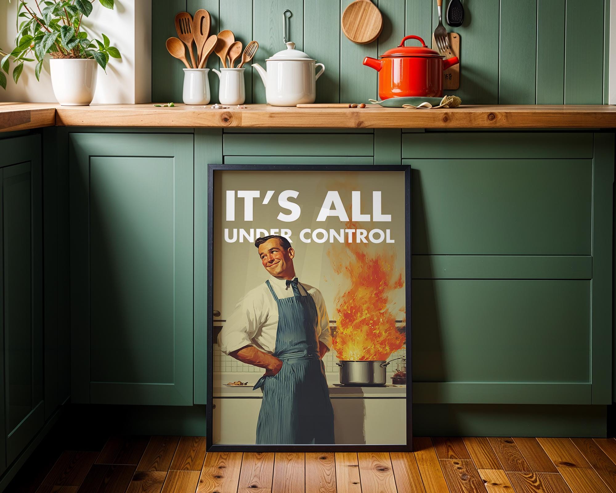 Retro Kitchen Print, Funny 50s Poster, Vintage Cooking Art, Humorous ...