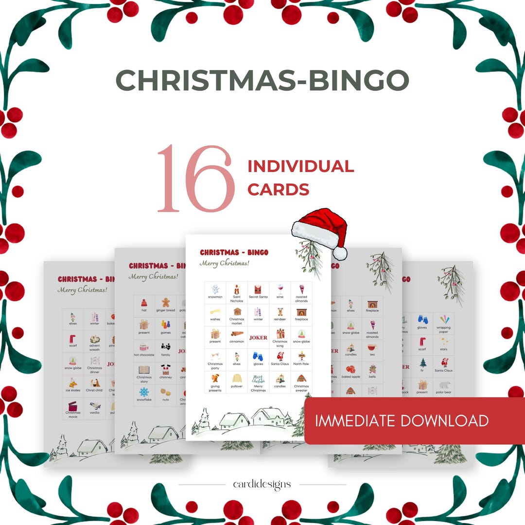 Christmas Bingo – Printable Game | Christmas, Bingo, Family, Groups ...